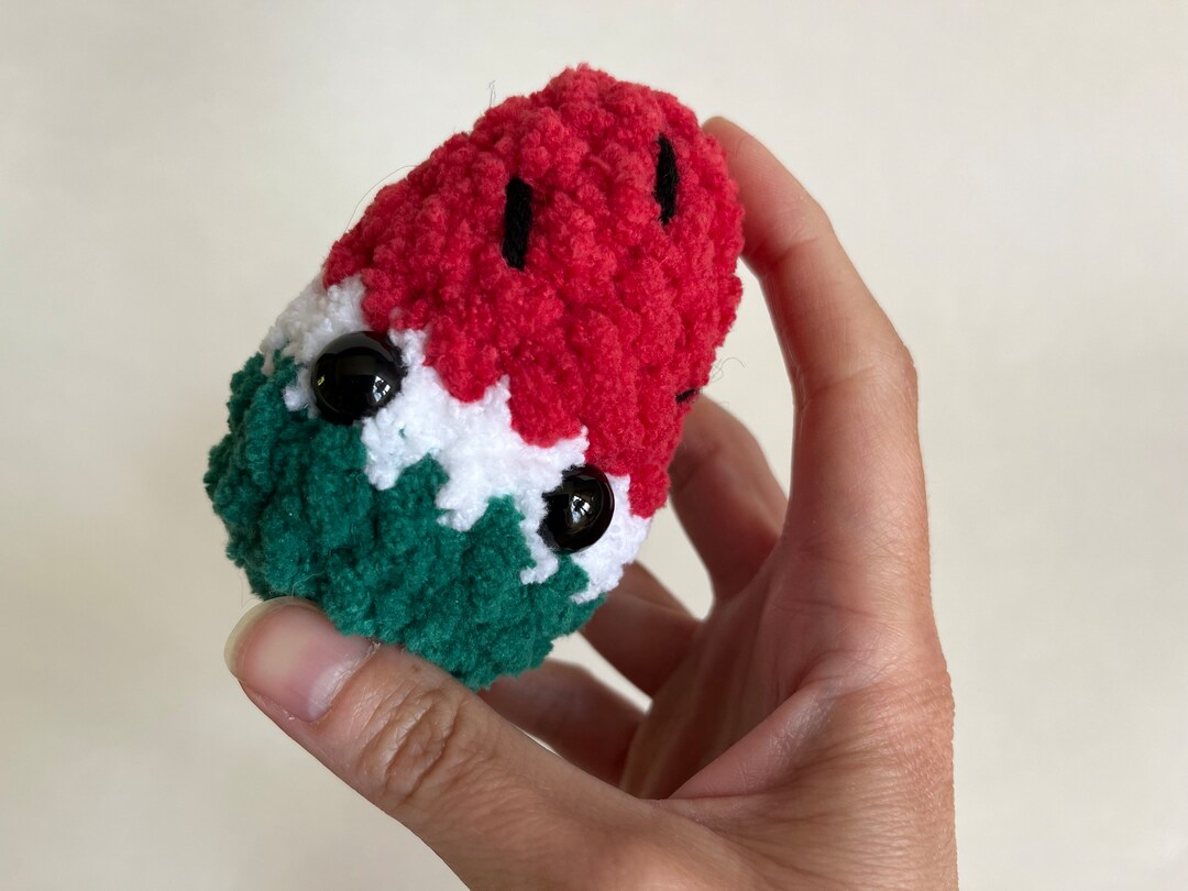 Small Watermelon Amigurumi Stuffie, Cute Watermelon Slice Plush ...