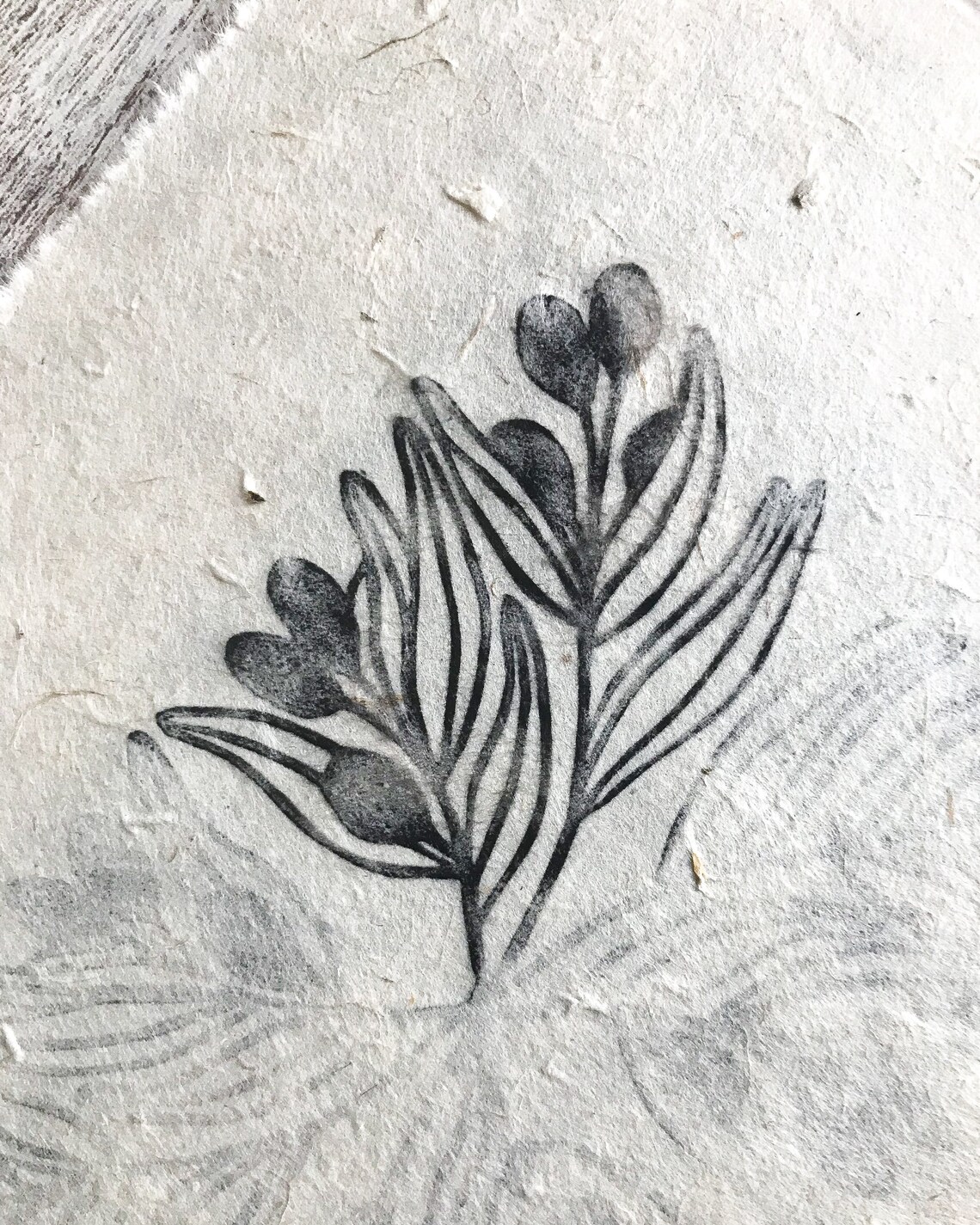 Botanical Linocut -vintage Flower Pattern Nº7 - Gold & White - Lino ...