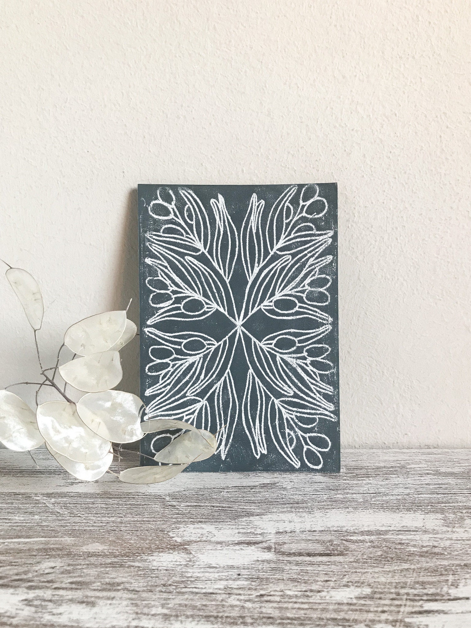 Botanical Linocut -vintage Flower Pattern Nº7 - Gold & Black - Lino ...