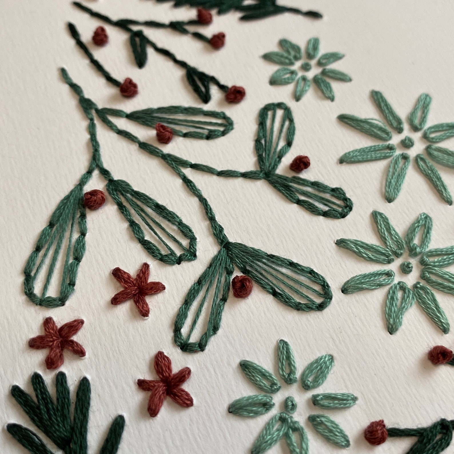 Large Scandi Christmas Tree Card Digital Embroidery Pattern - Etsy