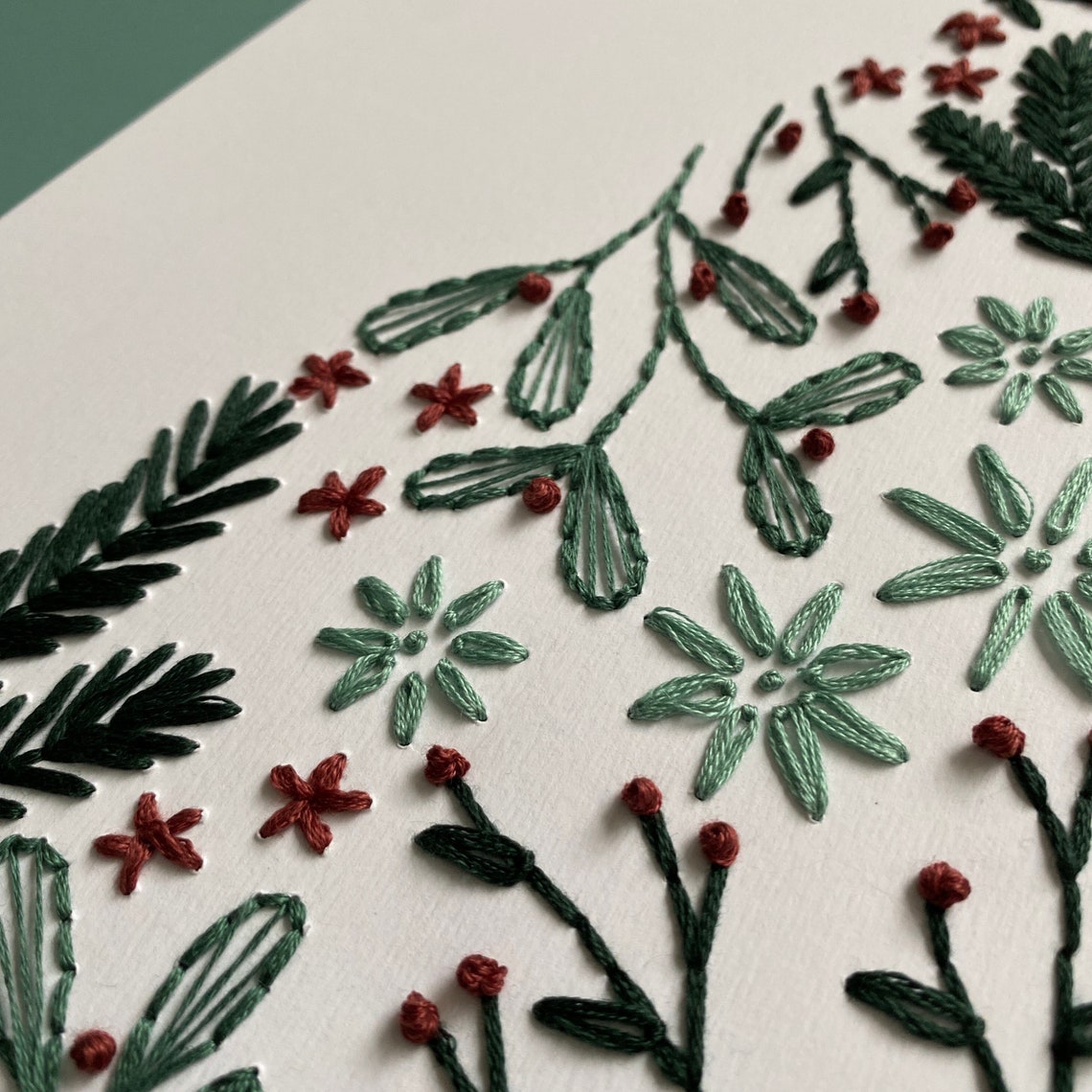 Large Scandi Christmas Tree Card Digital Embroidery Pattern - Etsy