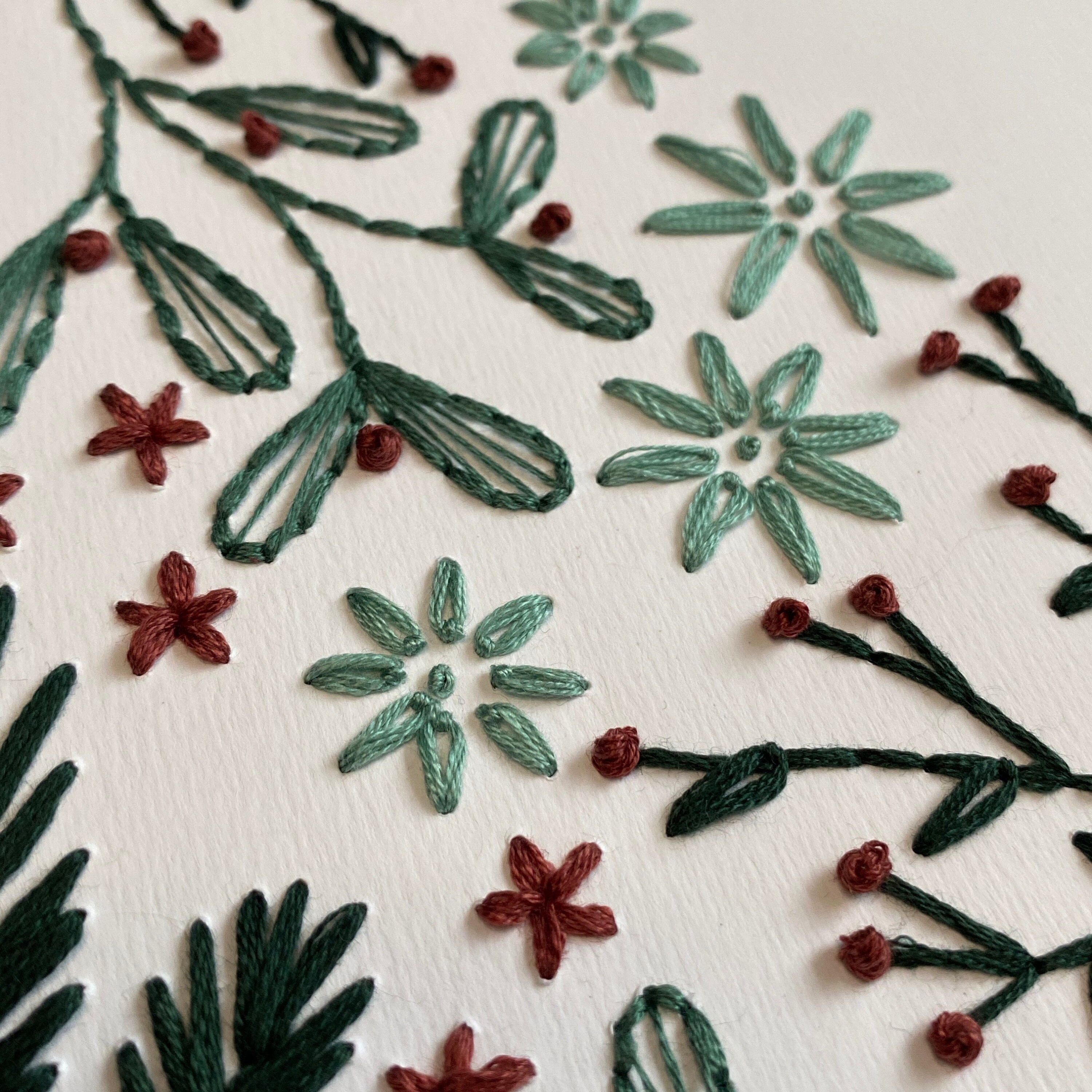 Large Scandi Christmas Tree Card Digital Embroidery Pattern - Etsy