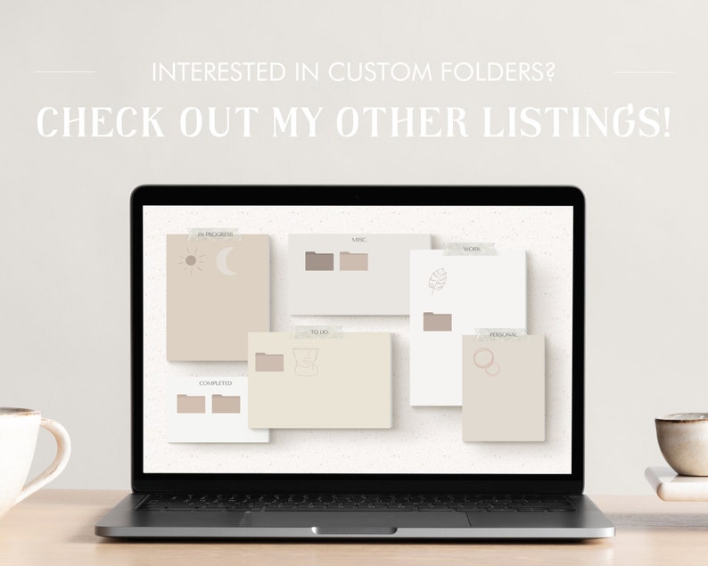 Customizable Desktop Wallpaper Organizer | Neutral - Etsy