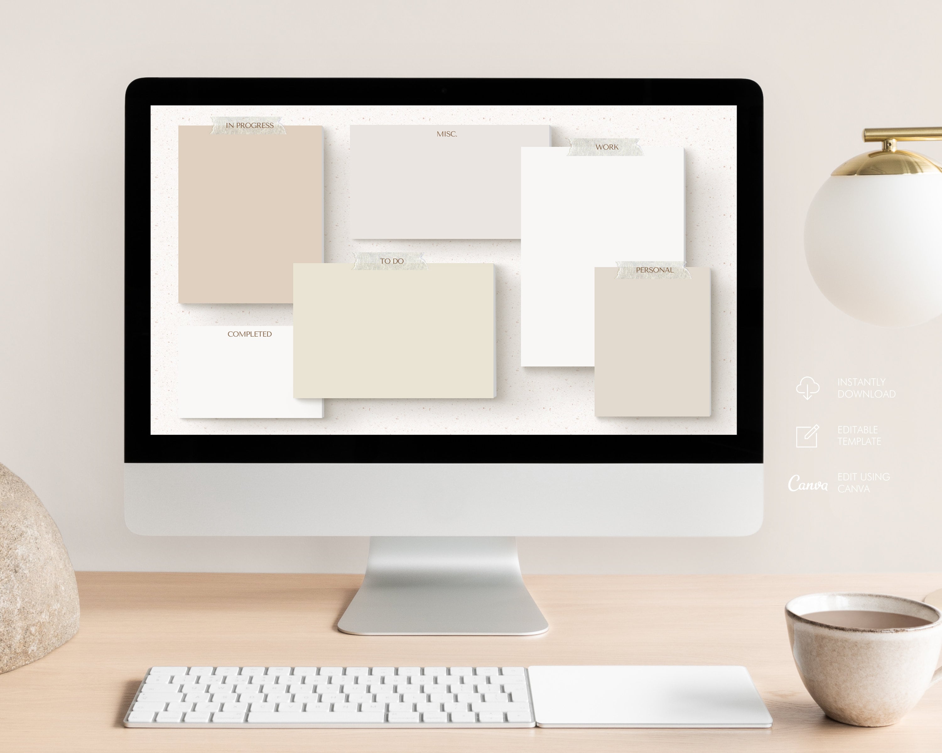 Customizable Desktop Wallpaper Organizer | Neutral - Etsy