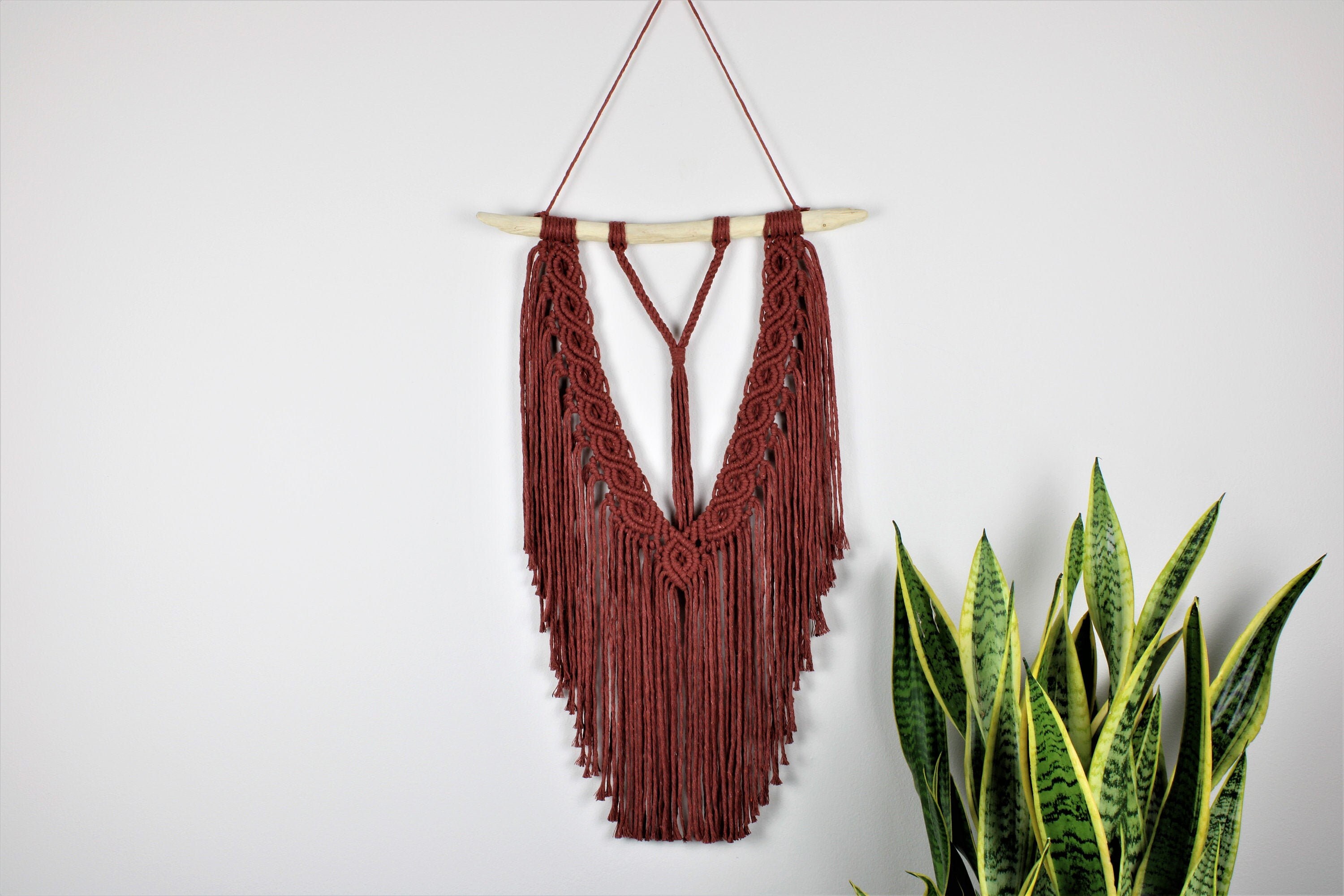 Red Macrame Wall Hanging Bohemian Wall Art - Etsy UK