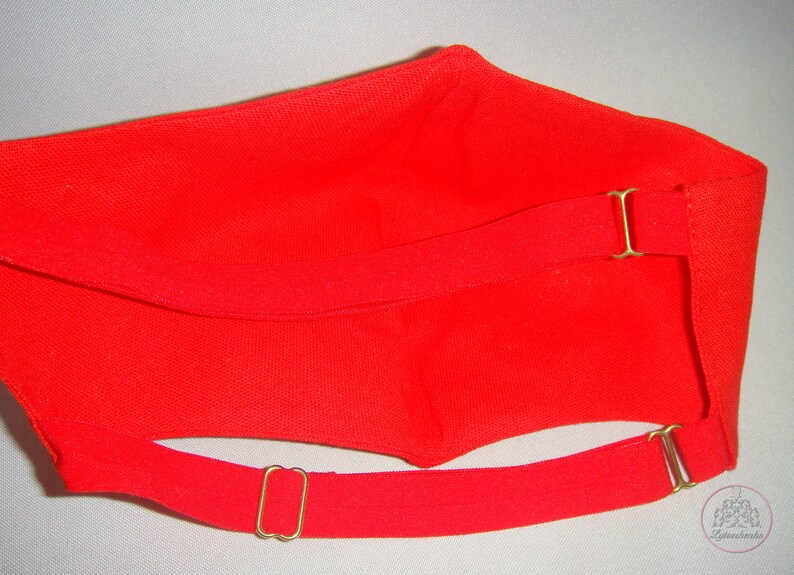 Embroidered Red Linen Face Mask for Christmas Holidays. Washable ...