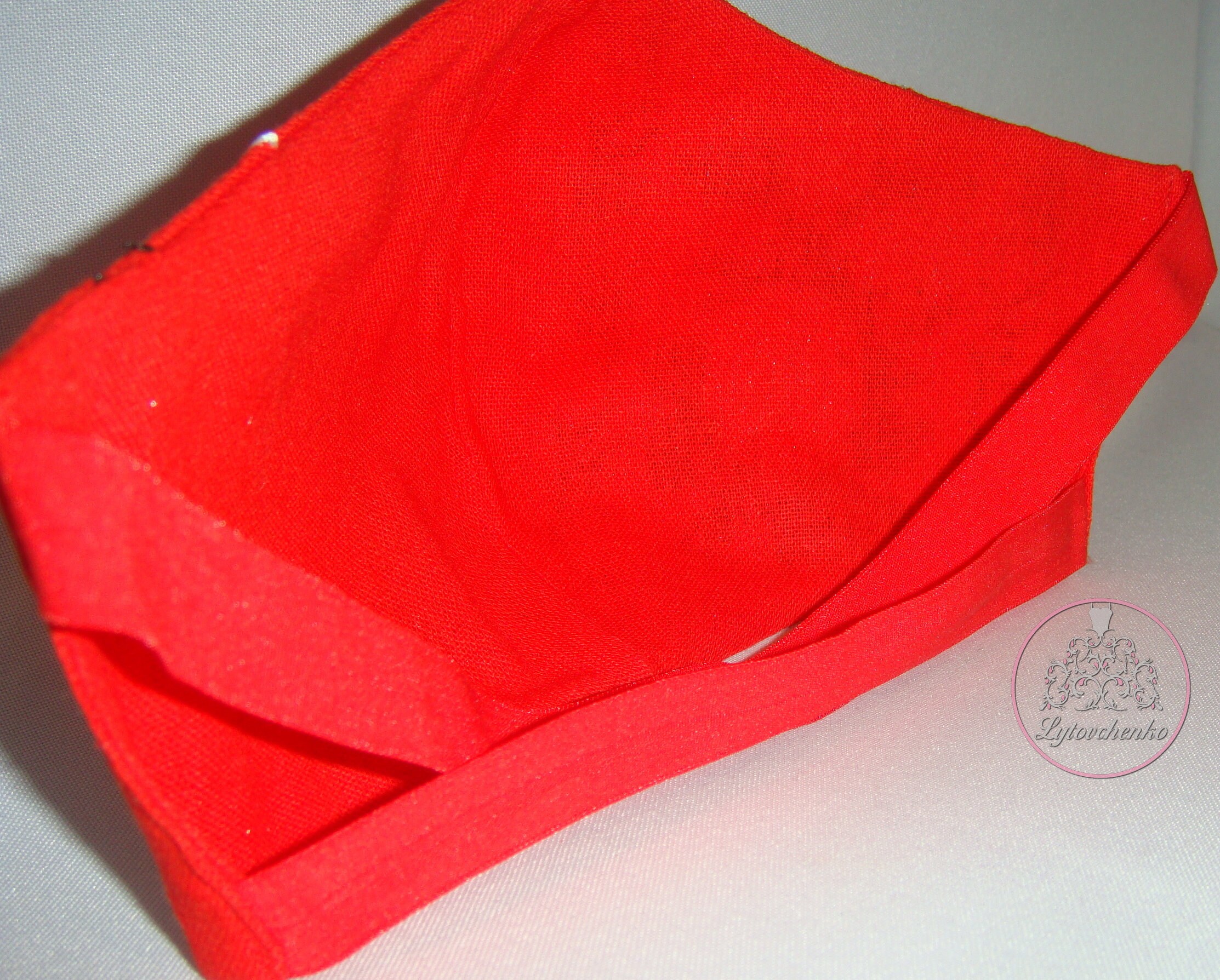 Linen Red Face Mask With Embroidered Roses for a Women. - Etsy