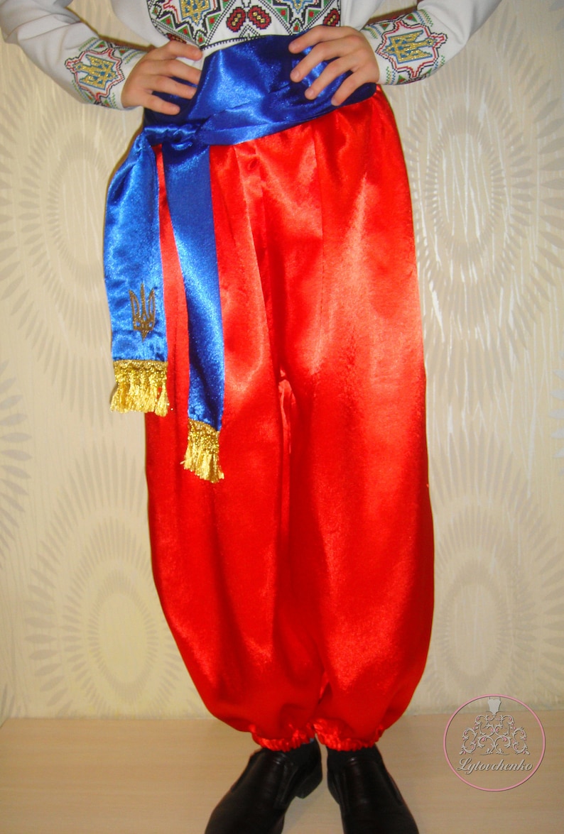 Ukrainian Red Sharovary for Boys. Cossack Style Pants for Children. - Etsy