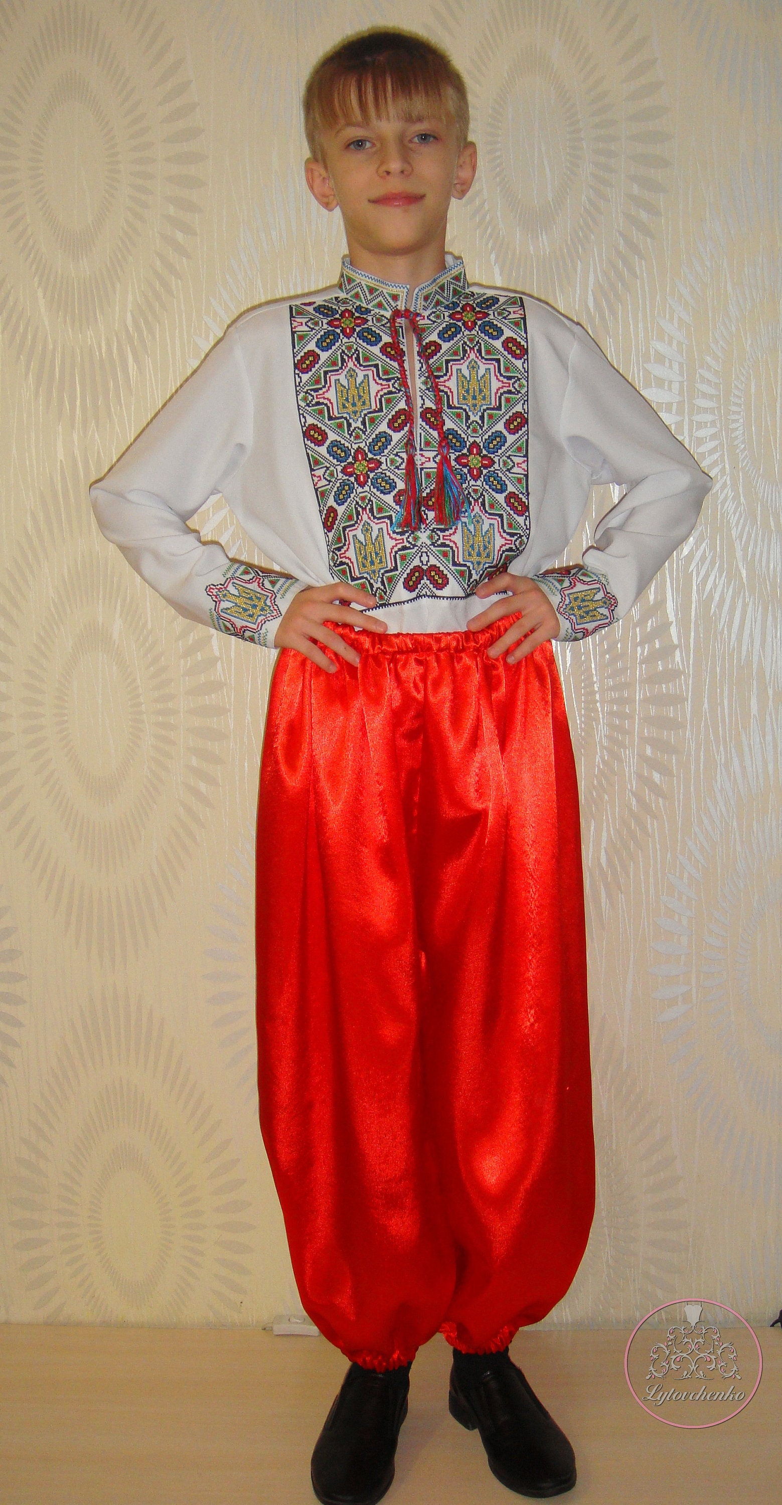 Ukrainian Red Sharovary for Boys. Cossack Style Pants for - Etsy