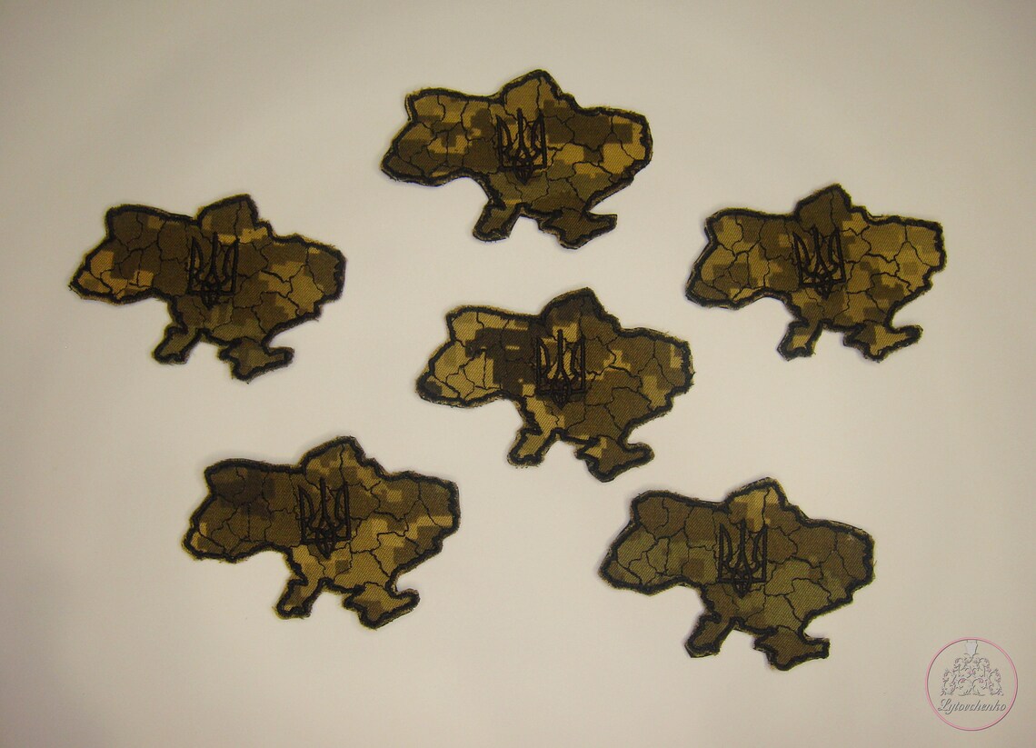 Ukraine Map Hook Patch With All Ukranian Regions and Embroidered Coat ...