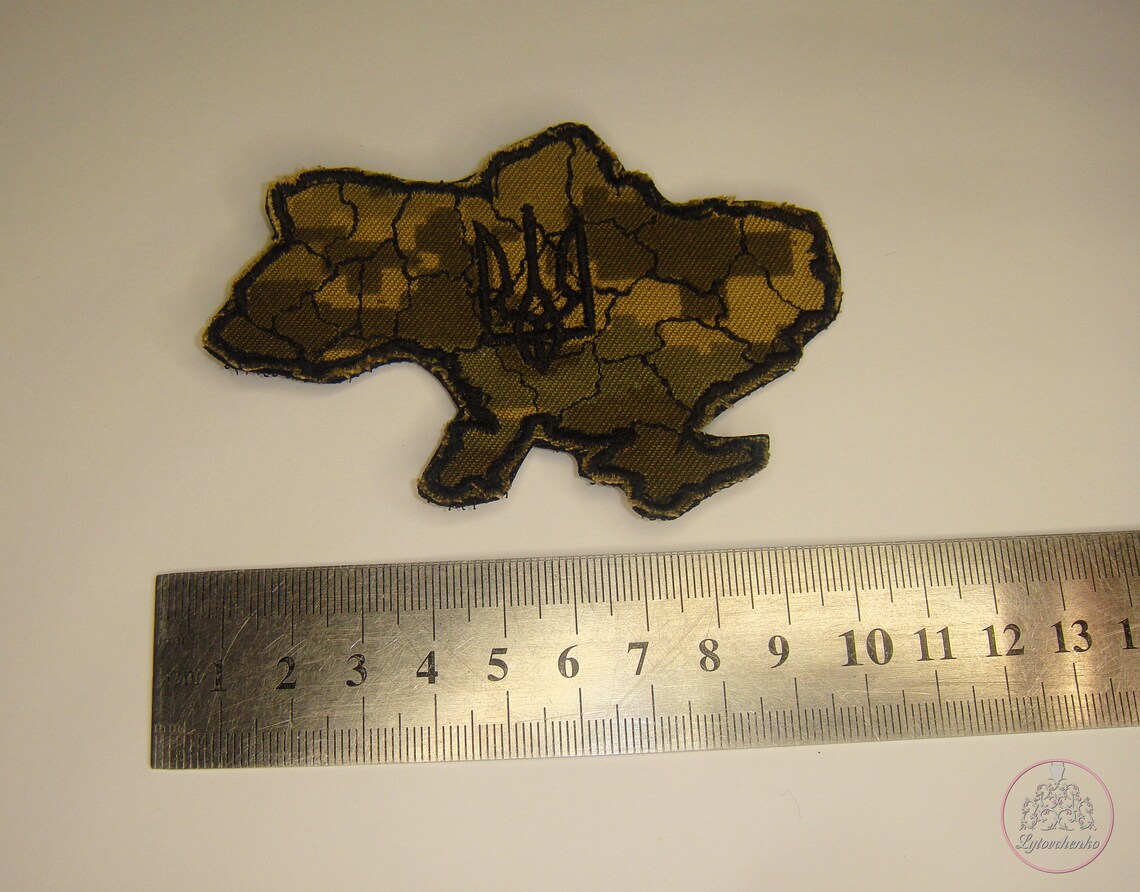 Ukraine Map Hook Patch With All Ukranian Regions and Embroidered Coat ...