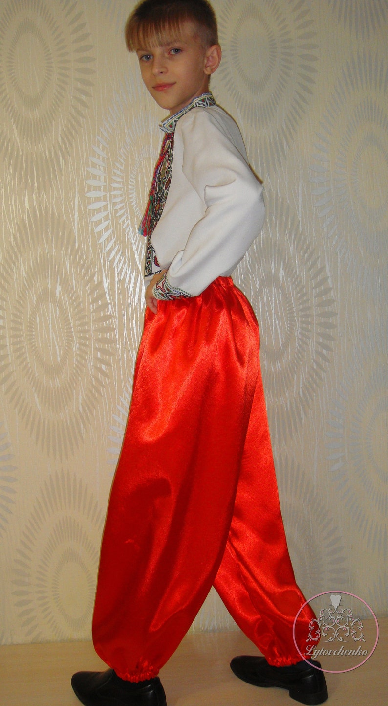 Ukrainian Red Sharovary for Boys. Cossack Style Pants for Children. - Etsy
