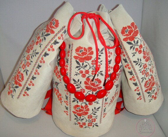 Ukrainian Backpack Stylized as a National Embroidered Shirt - Etsy