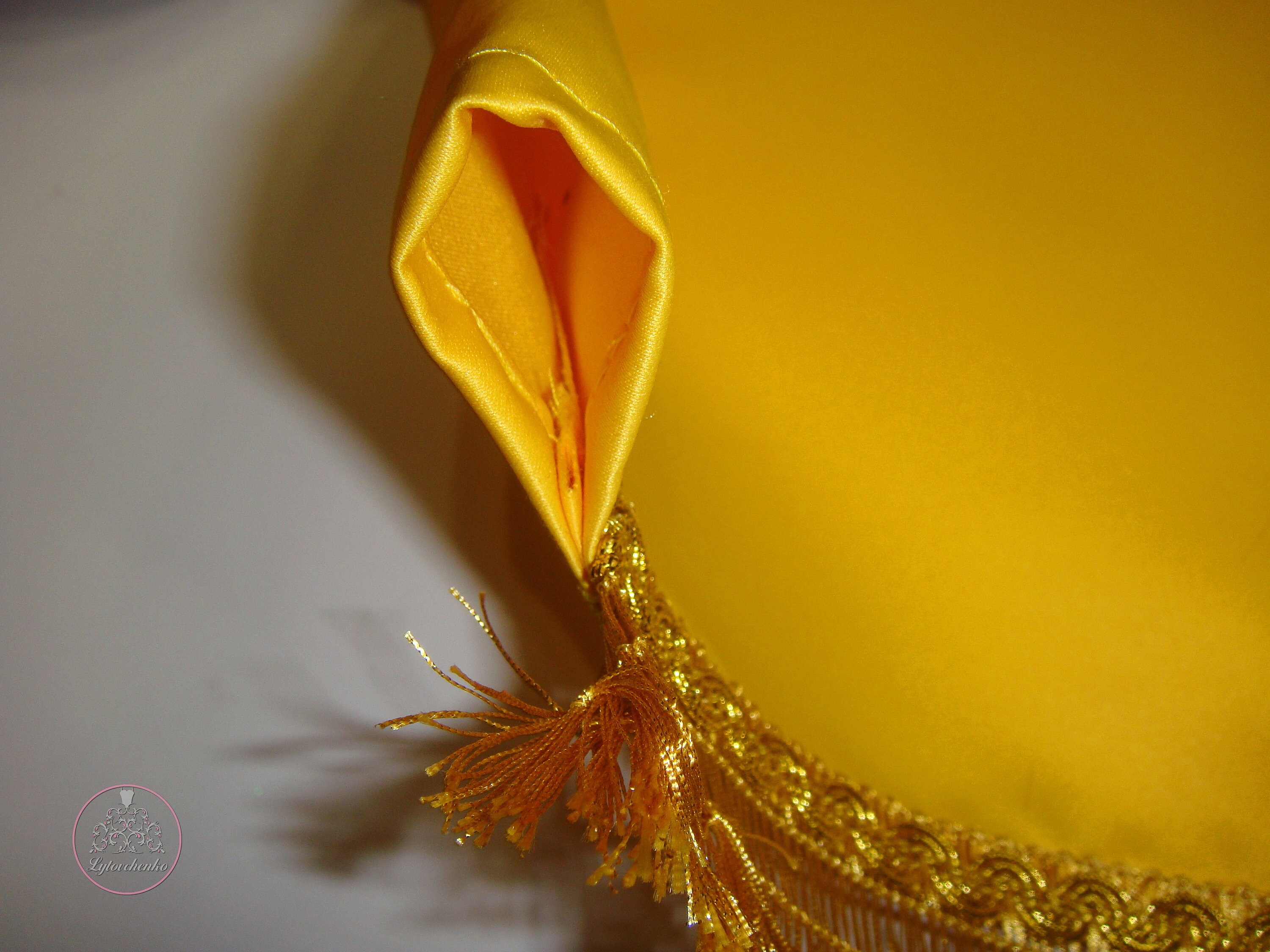 Ukrainian National Flag Made of Satin With an Embroidered Small Gold ...