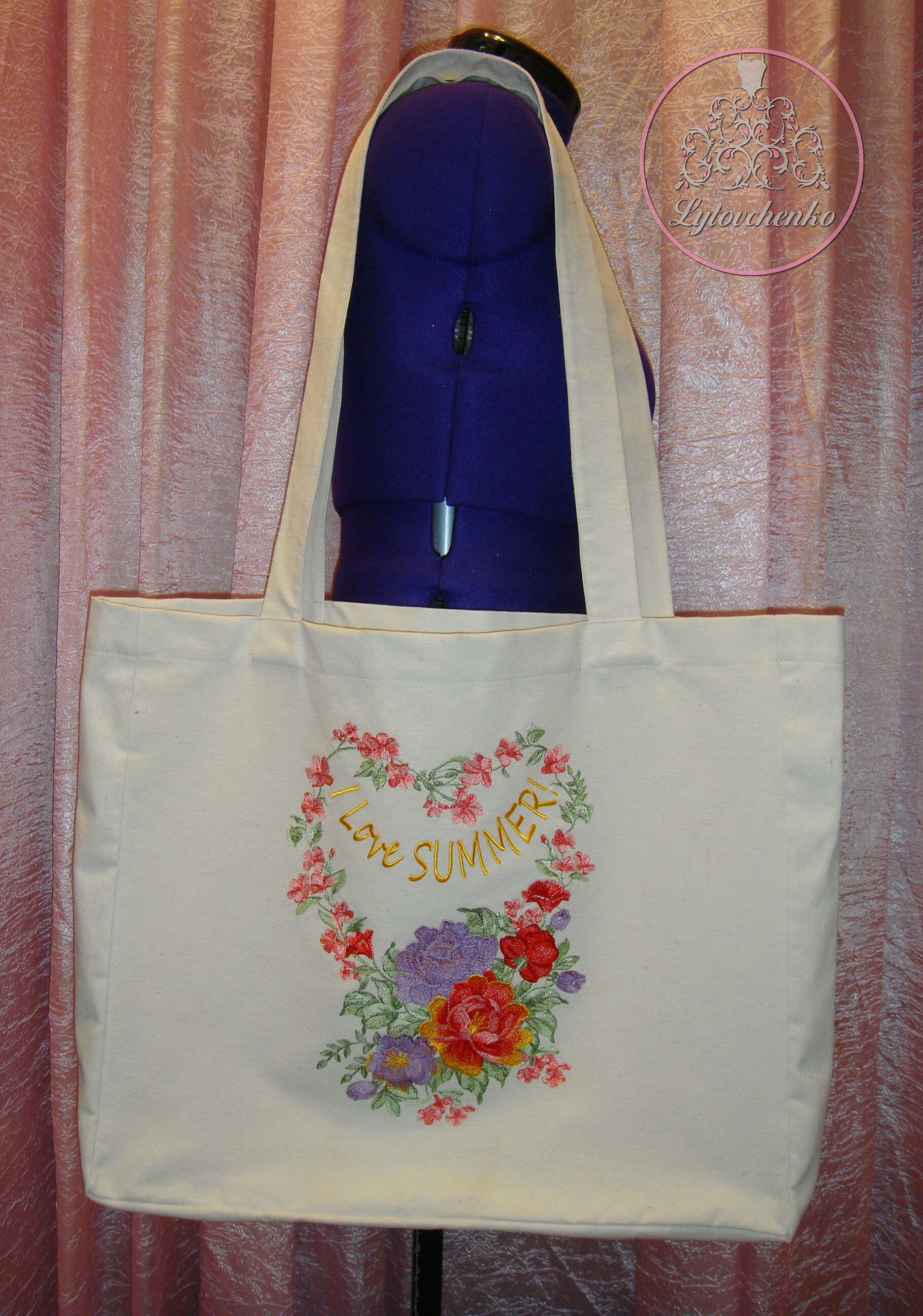 Designer Bag With Embroidered Flowers, Shopping Bag, Embroidered ...
