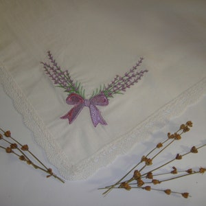 Lavender Bouquet Embroidered Kitchen Set of 6 Napkins, Machine ...