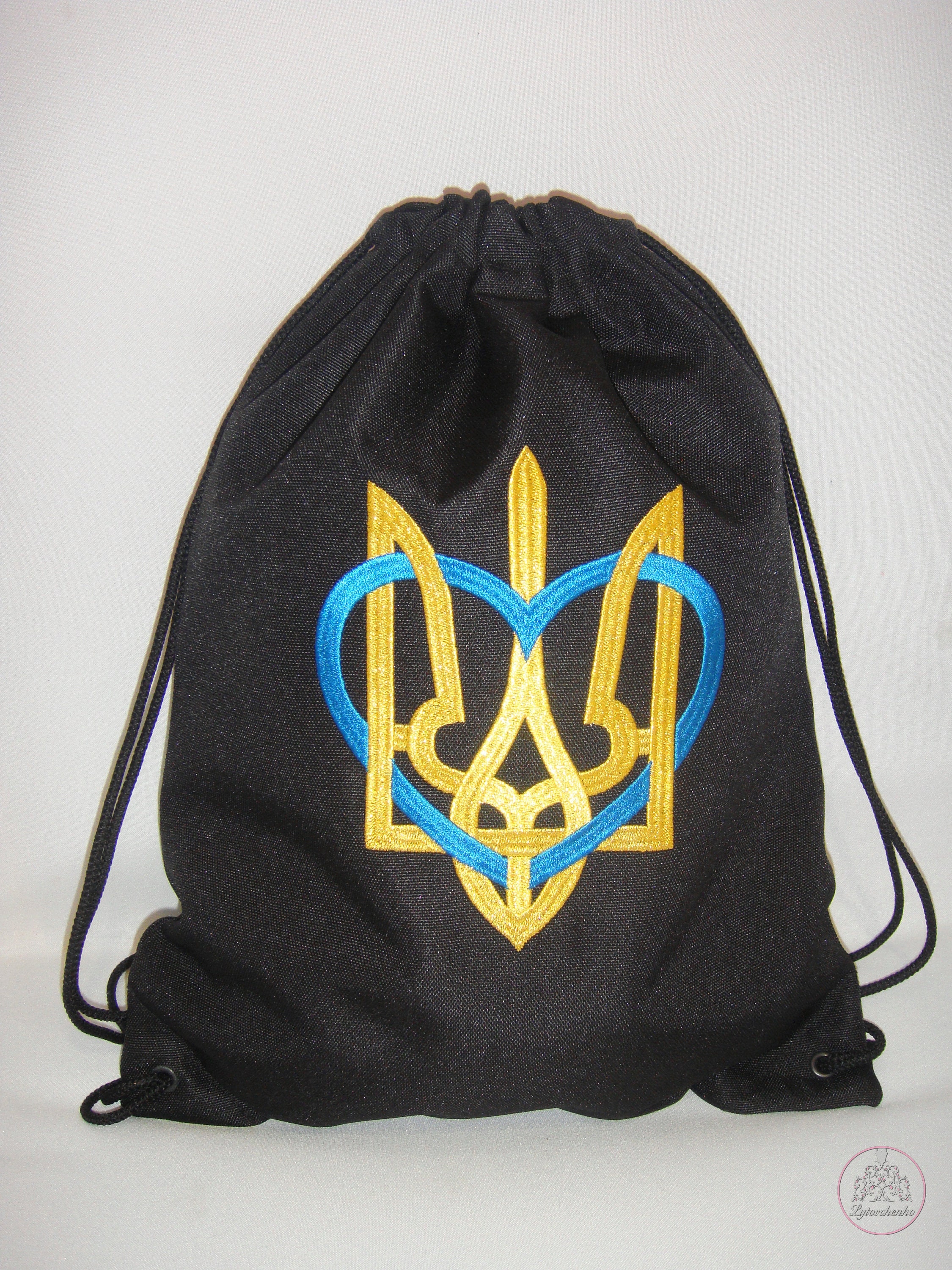Ukrainian Drawstring Backpack With Embroidered Tryzub and - Etsy Ireland