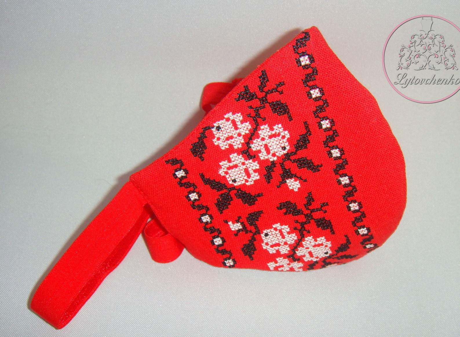 Linen Red Face Mask With Embroidered Folk Ukrainian Cross - Etsy