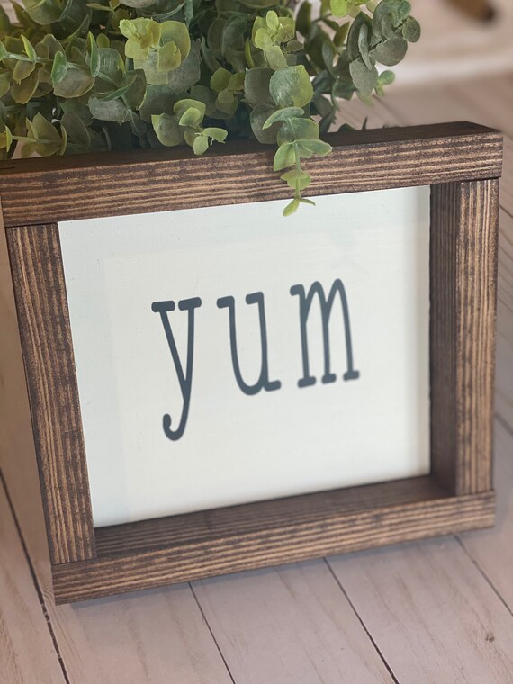 Yum wood kitchen sign Wall Décor Home Décor etna.com.pe