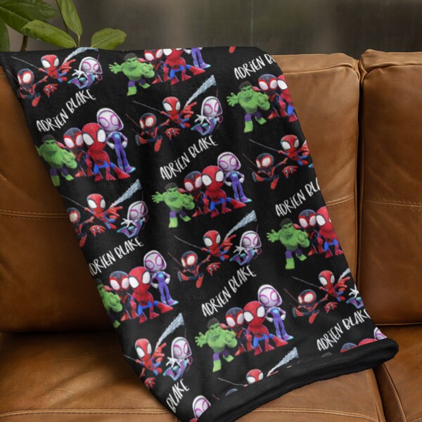 Personalized Spidey and His Friends Blanket - Etsy