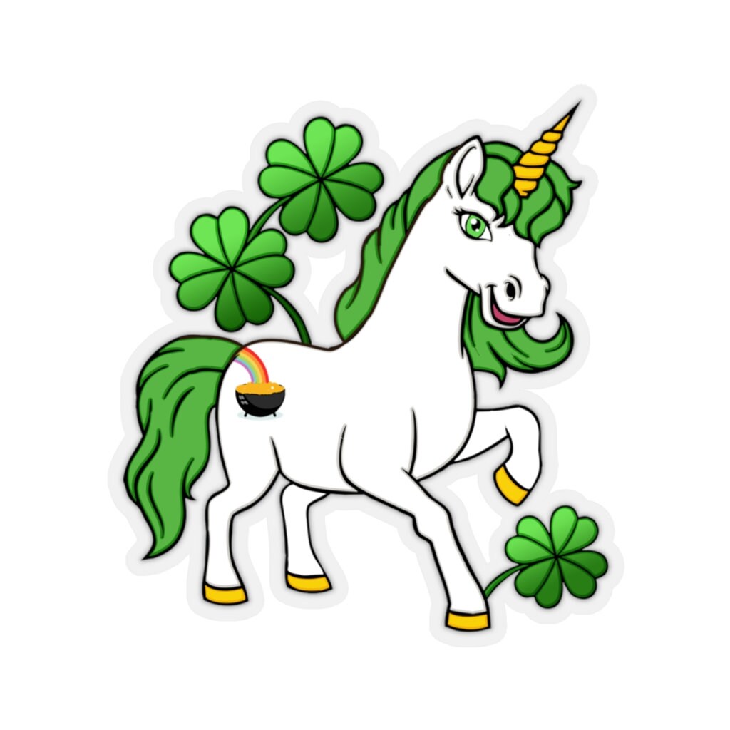 Unicorn enjoying St Patrick's day Stickers | Etsy