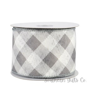 Gray Plaid Ribbon - Etsy