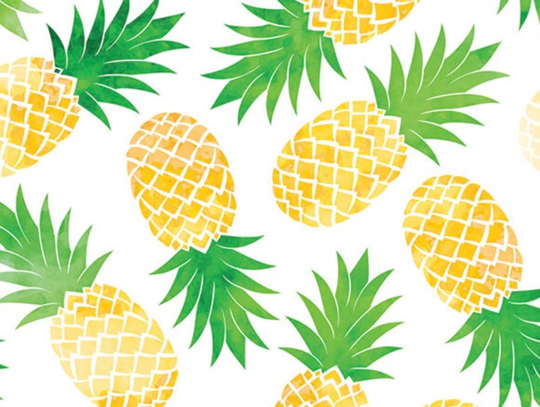 Tropical Pineapple Watercolor Gift Wrap | Tropical Gift Wrap | Hawaiian ...