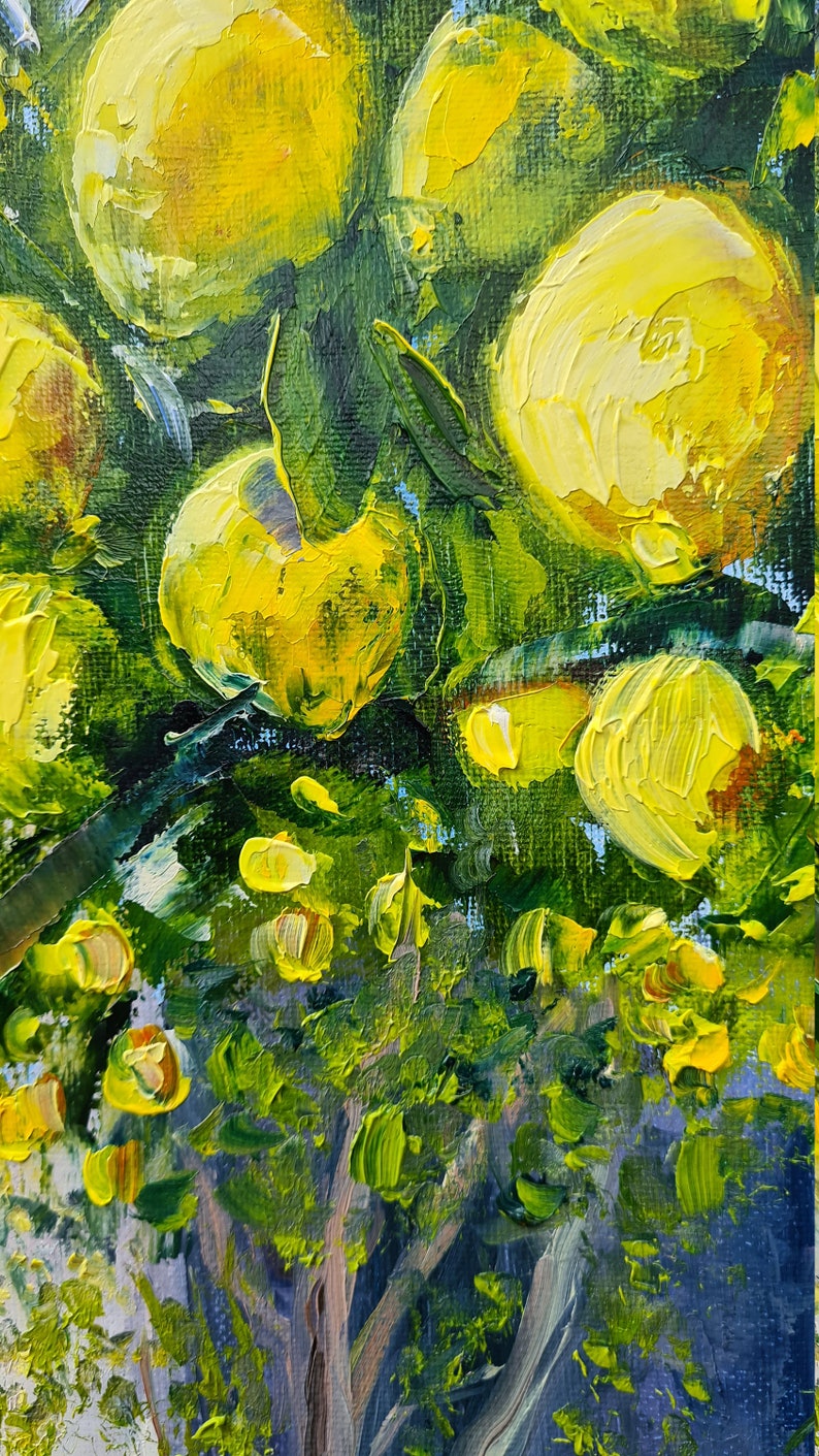 Lemon Trees original Custom Oil Painting on Cotton Stretched | Etsy