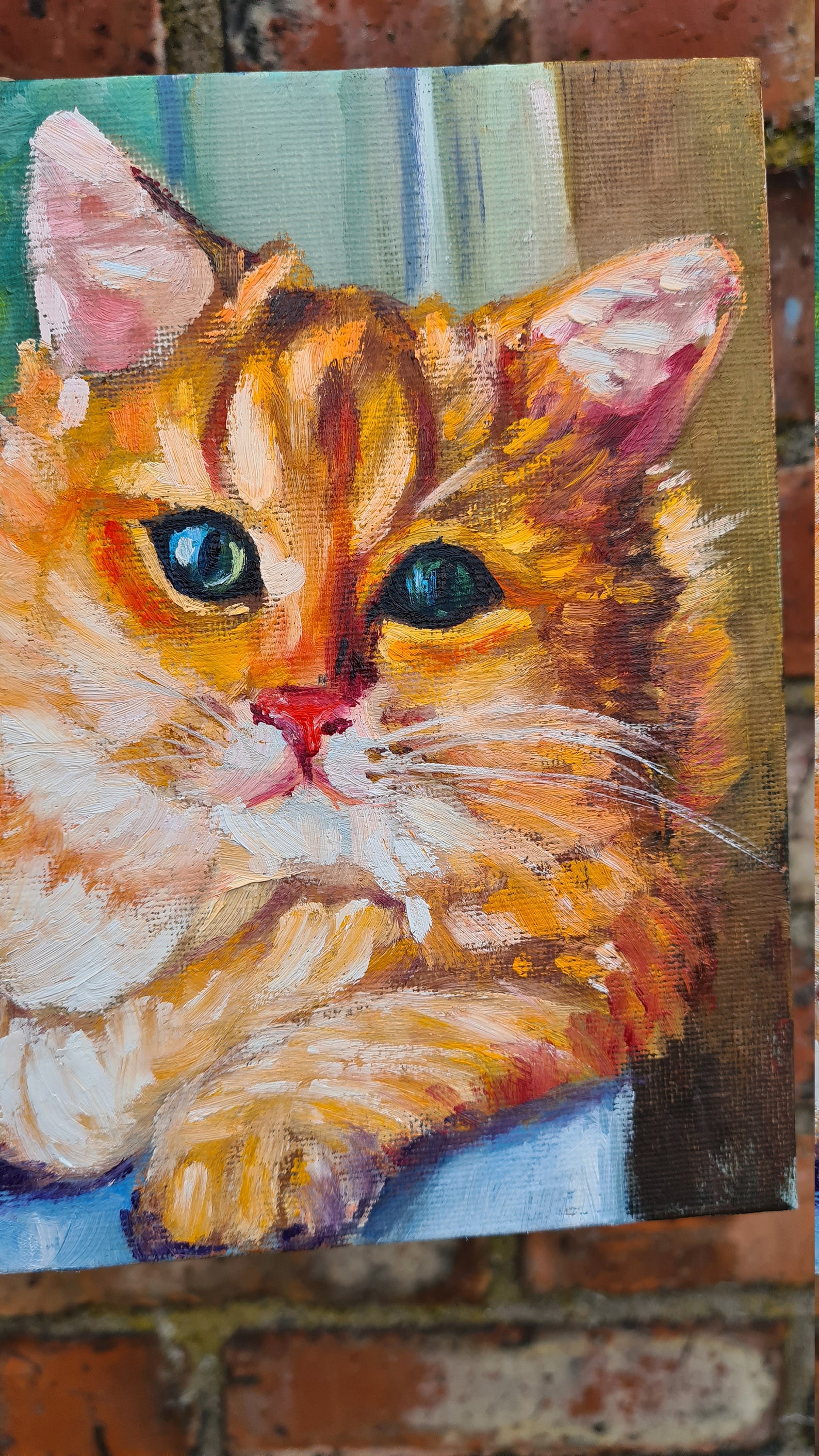 Ginger Cat Oil Painting original Art Ginger Pet Artwork - Etsy