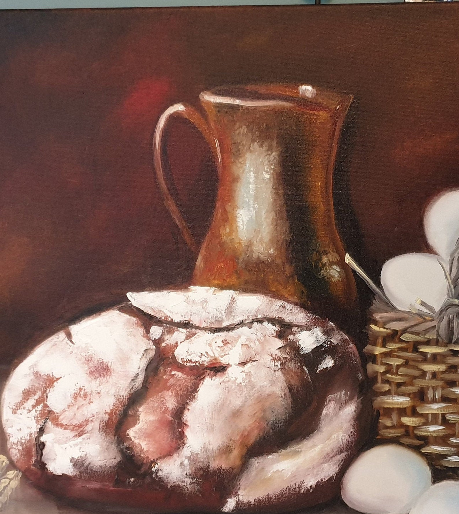 Bread Oil Painting on Canvas gift for Her wall Deco Art - Etsy