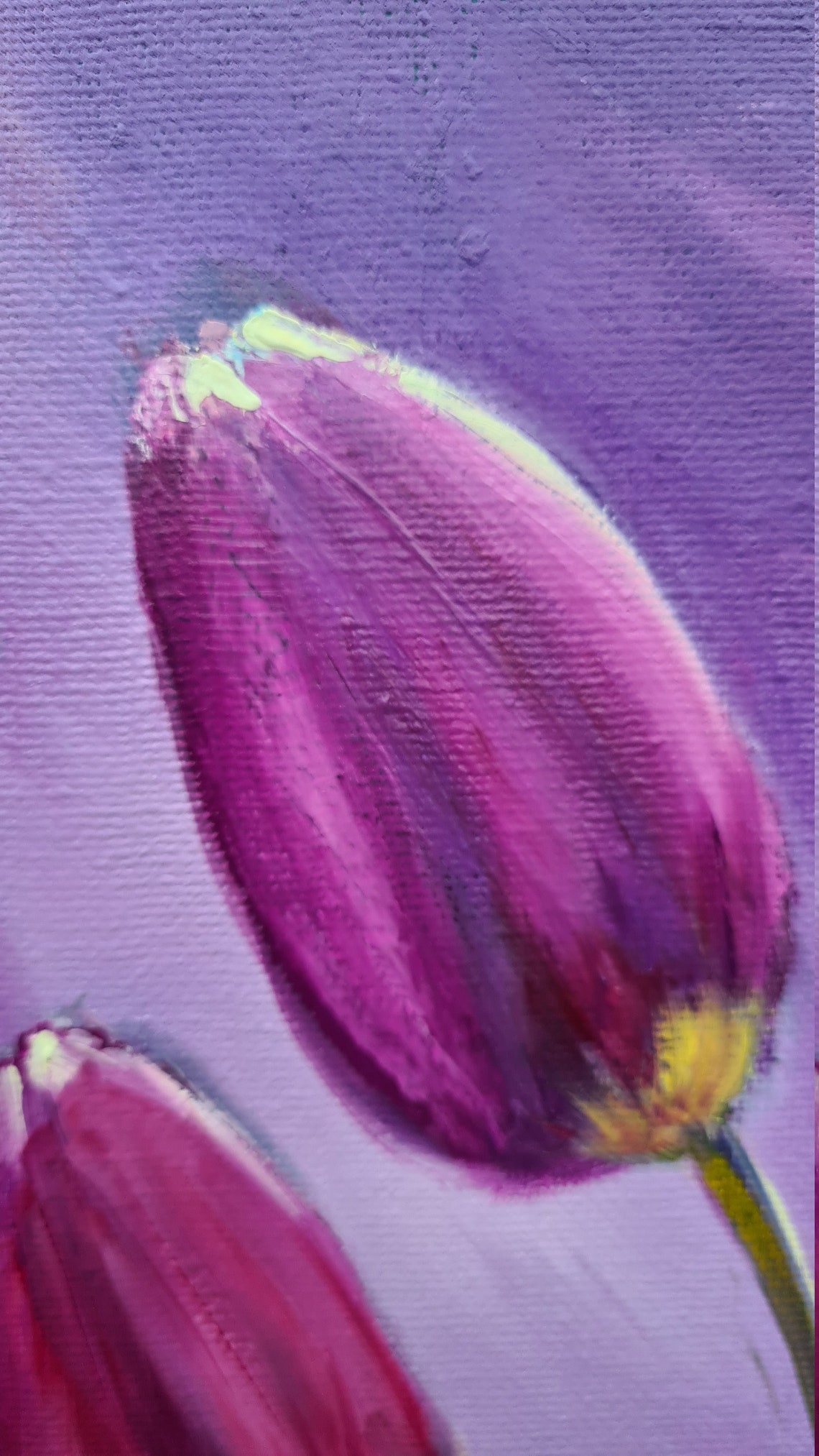 Purple Tulips Original Oil Painting Spring Gift Original - Etsy