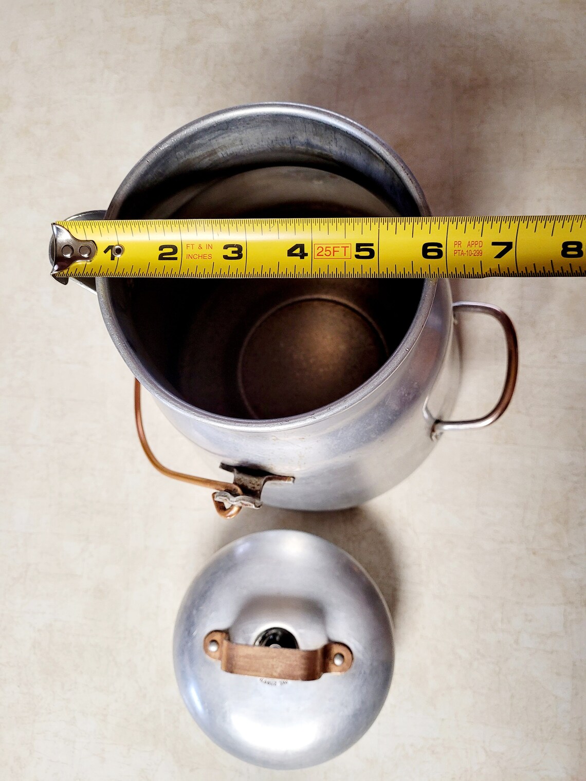 Vintage Wear-ever Aluminum Coffee Percolator Pot 3116, Copper Handles ...