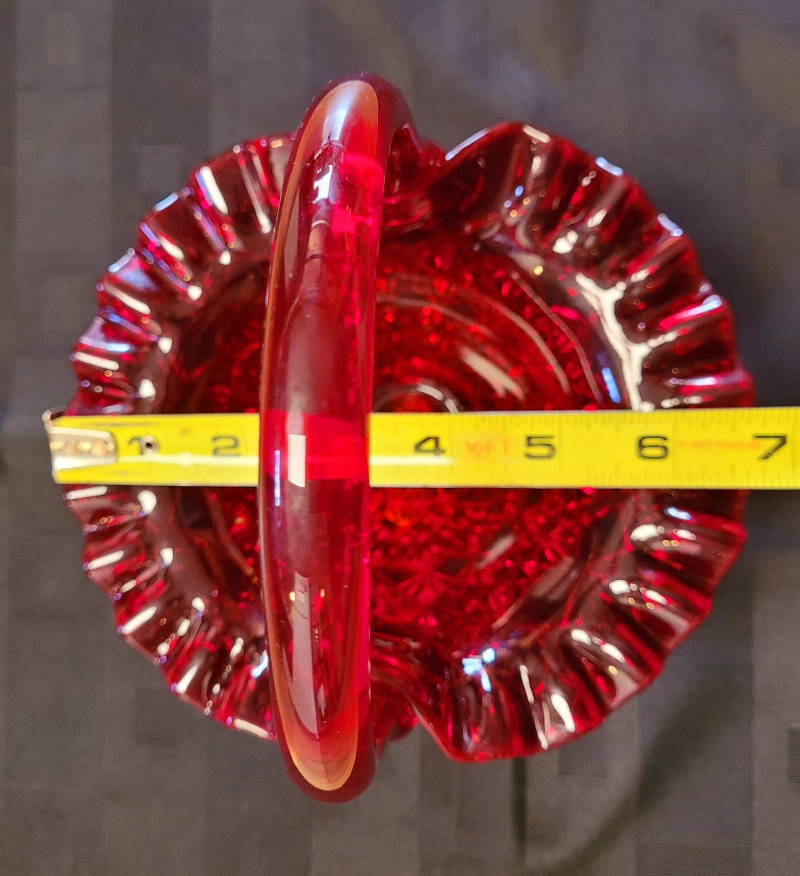 RARE Fenton Glass Basket in Ruby Red - Etsy