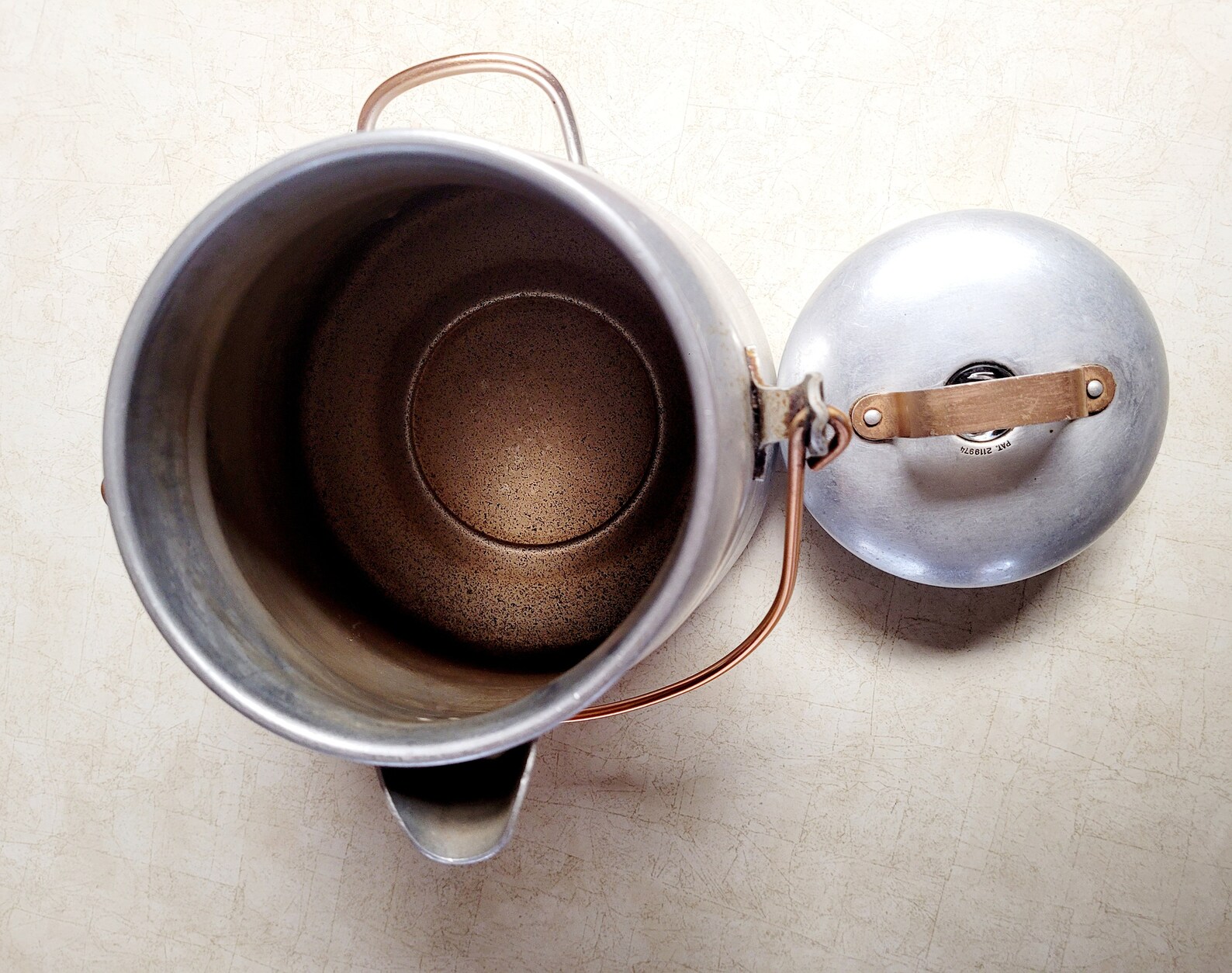 Vintage Wear-ever Aluminum Coffee Percolator Pot 3116, Copper Handles ...