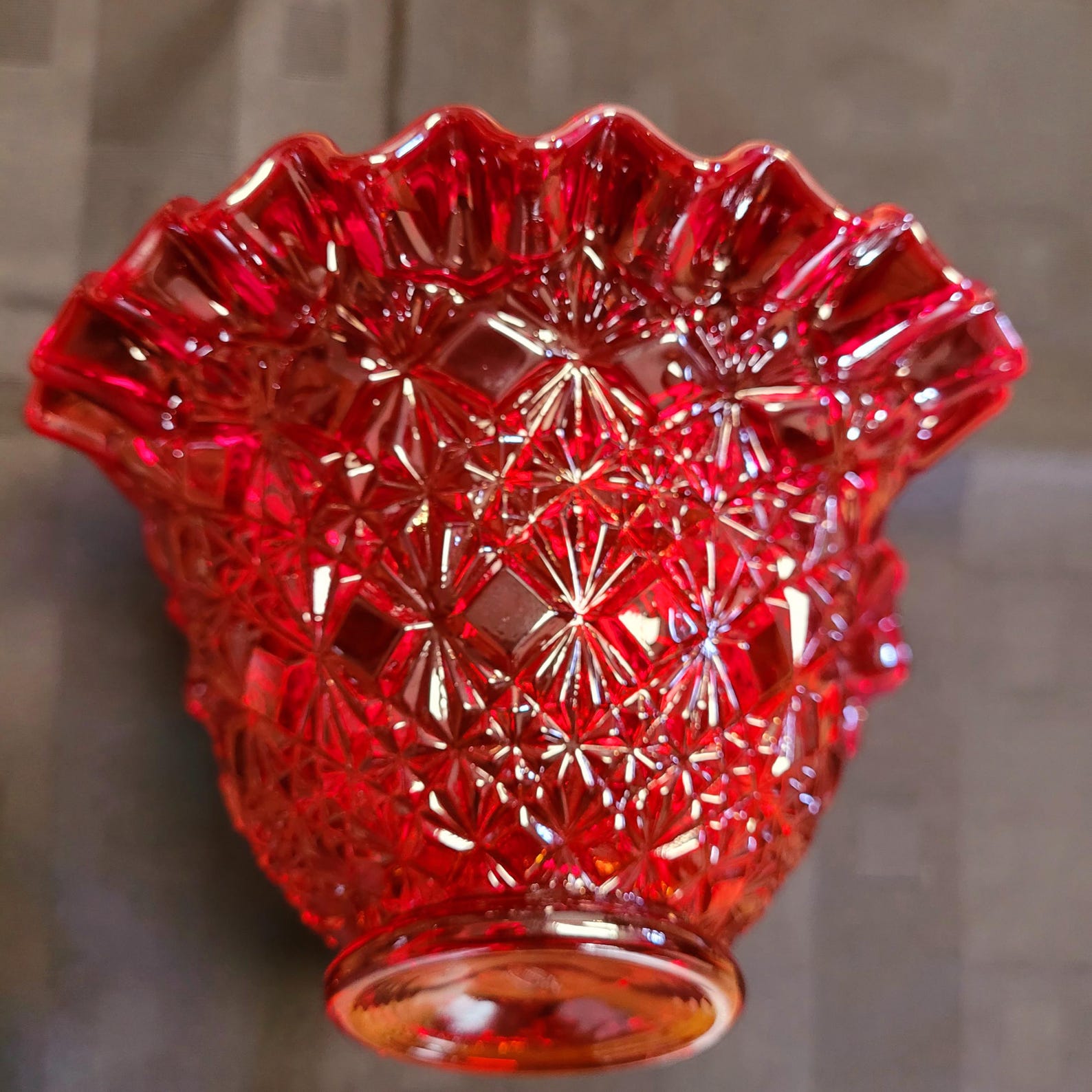 RARE Fenton Glass Basket in Ruby Red - Etsy