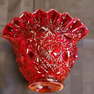RARE Fenton Glass Basket in Ruby Red - Etsy