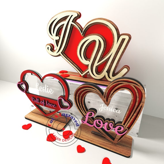 Valentine's day hearts files 3 styles. Dxf svg vector | Etsy