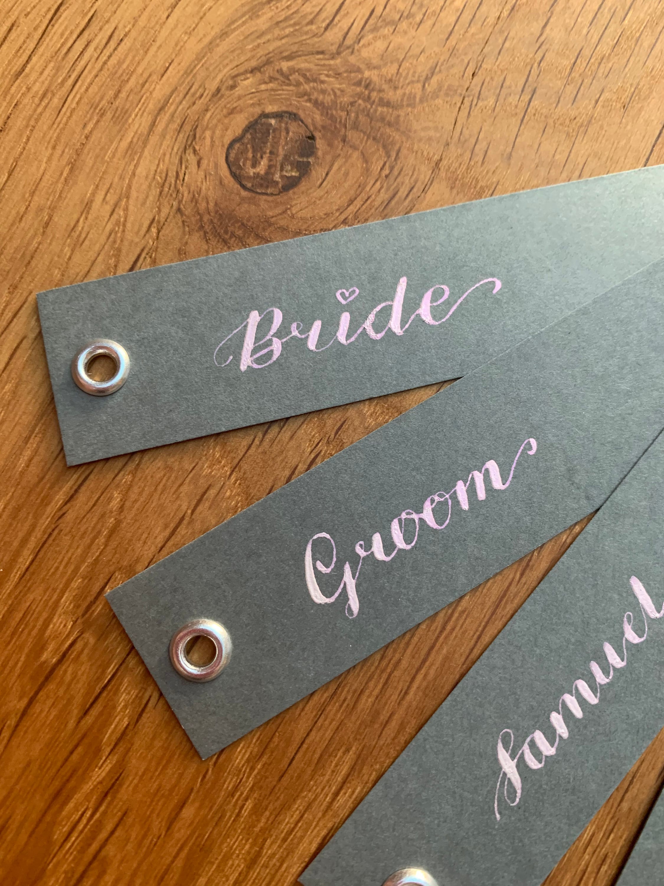 Handwritten Name Tags With Eyelets - Etsy UK