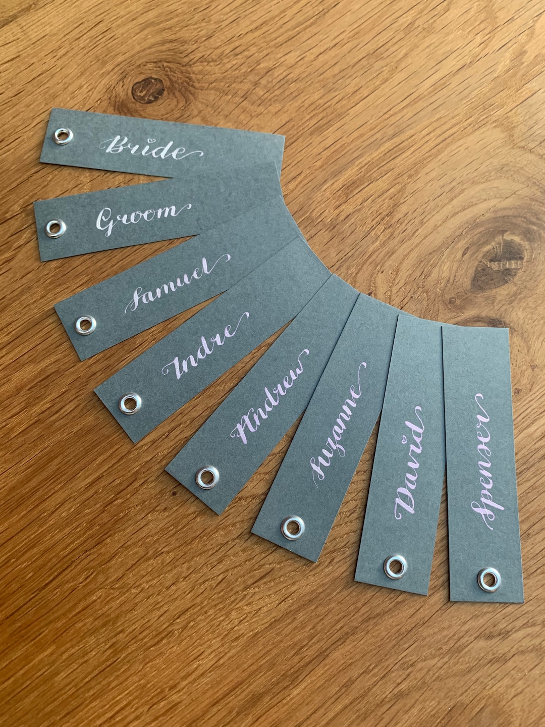 Handwritten Name Tags With Eyelets - Etsy