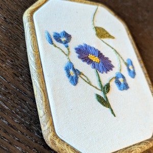 September Birth Flower Embroidery Design, Aster and Morning Glory ...