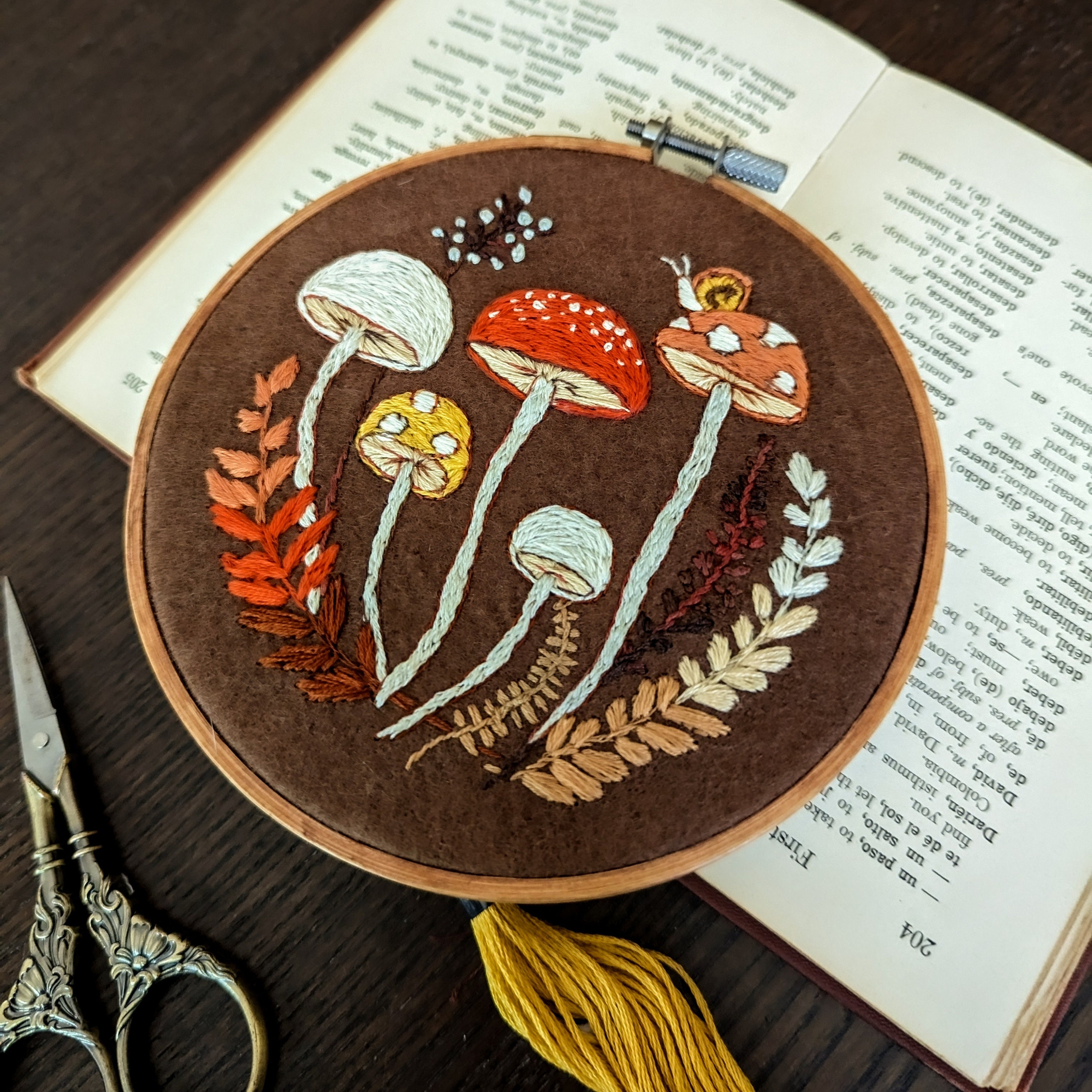 Autumn Mushroom Embroidery Pattern, Beginner DIY (PDF Pattern) - Etsy