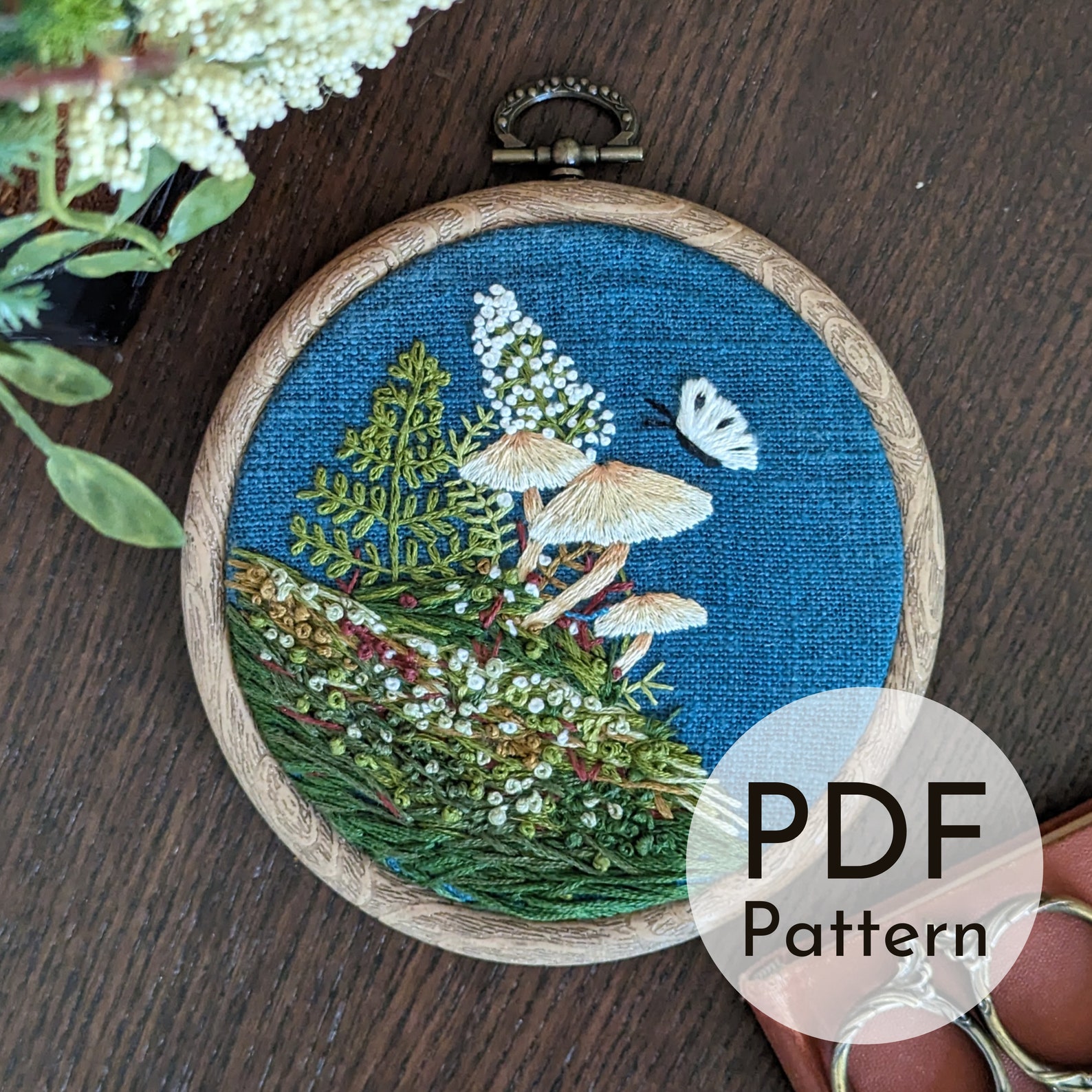 Mushroom Hand Embroidery Pattern - PDF Digital Download - Embroidery ...