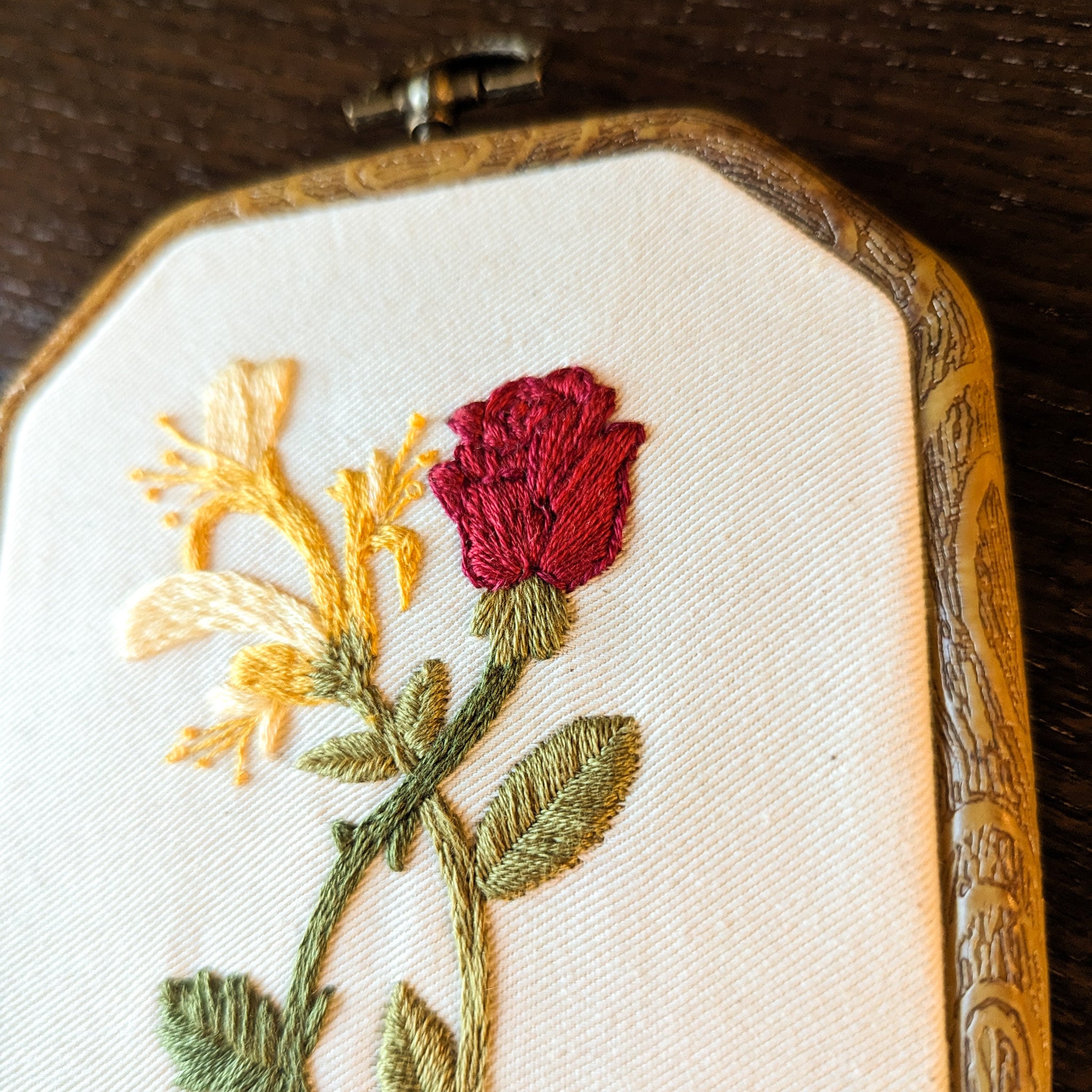 June (rose & Honeysuckle) Birth Flower Embroidery Pattern (digital ...
