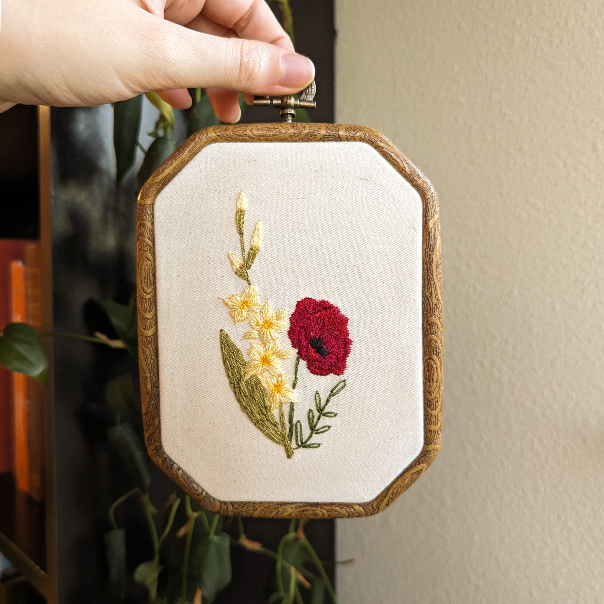 August Birth Flower Embroidery Pattern Download PDF Beginner Summer ...