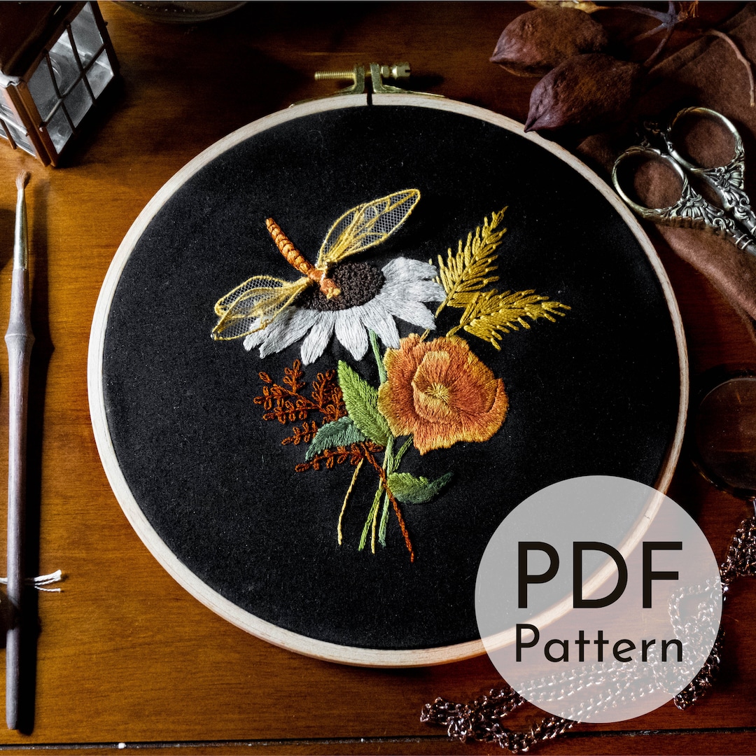 Autumn Embroidery Pattern Autumn Hand Embroidery Pattern Download PDF ...