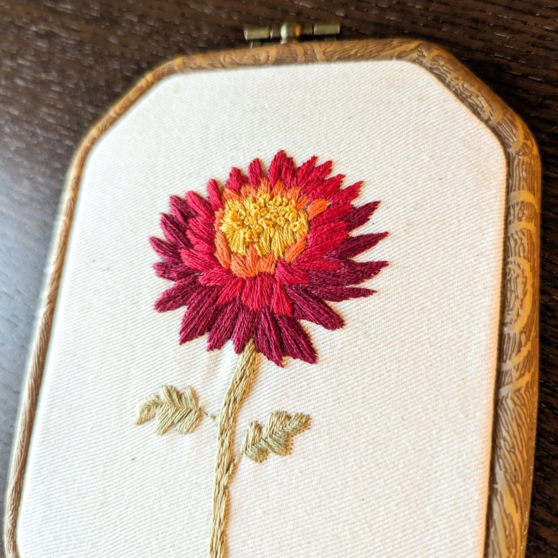 November (chrysanthemum) Fall Birth Flower Embroidery Pattern - Digital ...