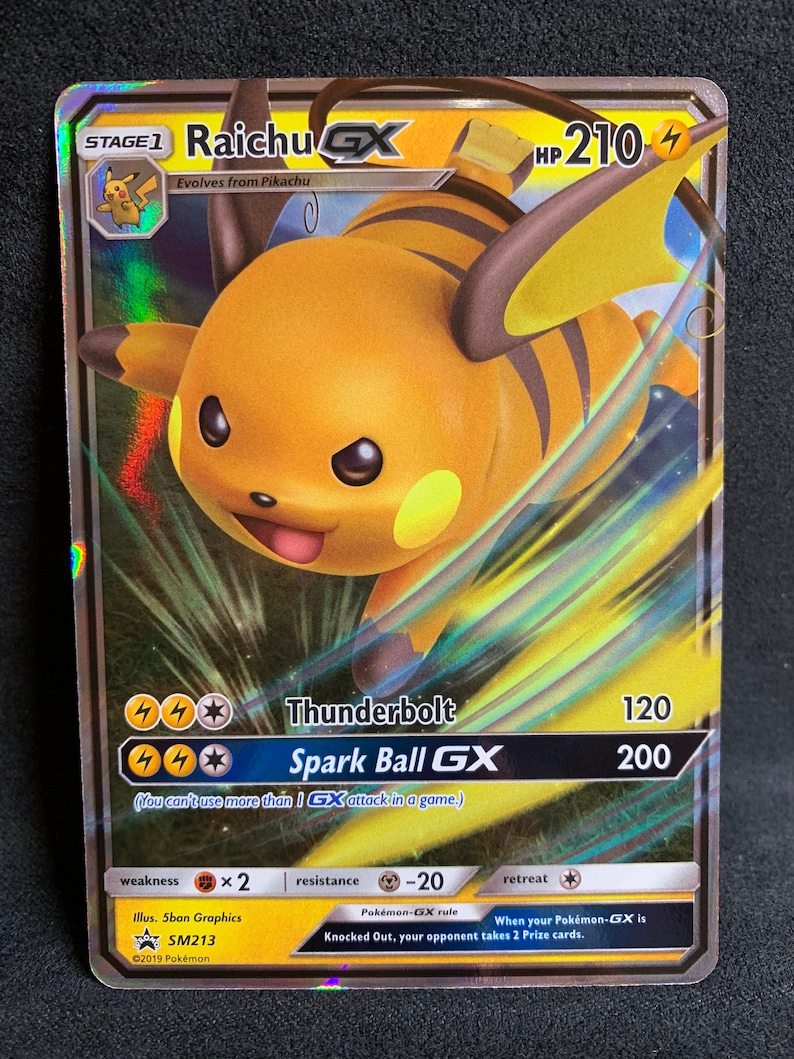 Authentic Raichu GX Ultra Rare Pokemon Card | Etsy