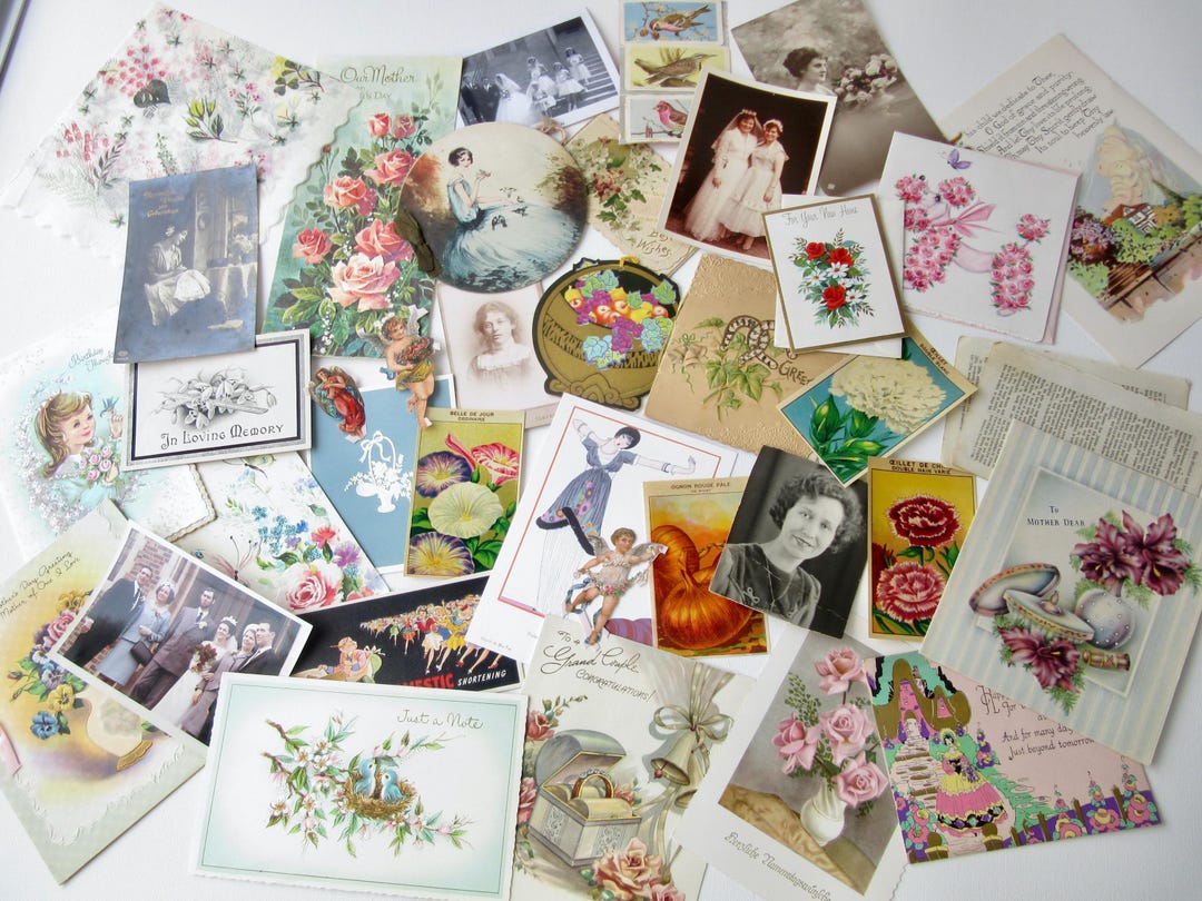 Antique and Vintage Paper Ephemera Greeting Cards, Postcards ...
