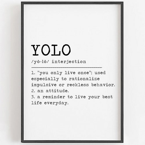YOLO Definition Yolo Sign Funny Gifts for Him Funny Gifts - Etsy