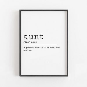 Aunt Definition Print · Aunt Gift From Niece · Aunt Gift From Nephew ...